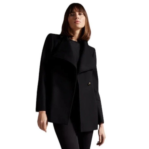 Ted Baker | Jackets & Coats | Ted Baker Rytaa Black Wool Cashmere Wrap ...
